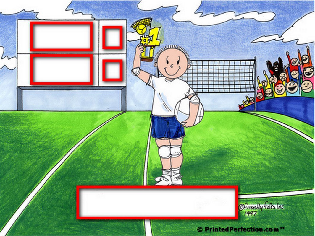 Printed Perfection Personalized Volleyball Player - Male Cartoon ...