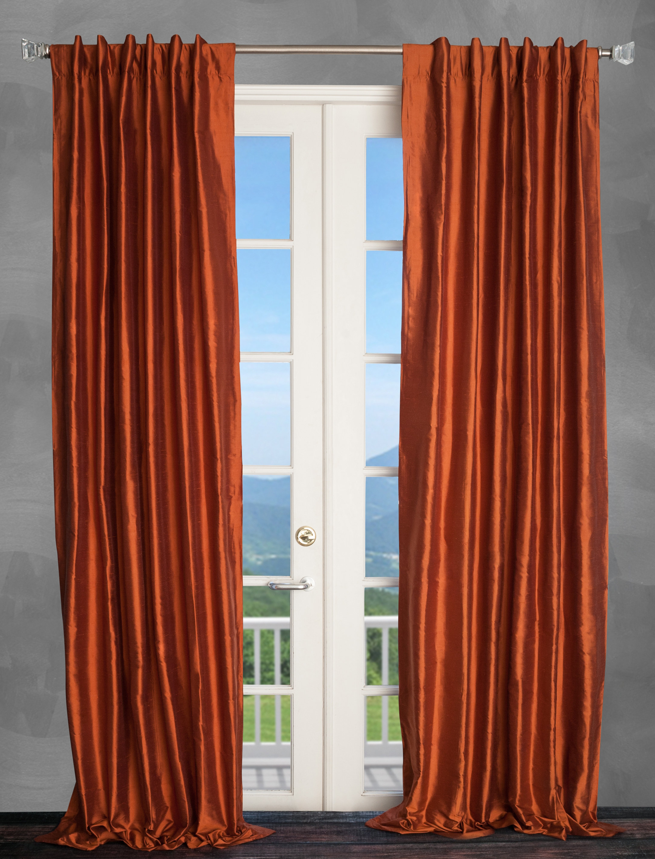 Parisian Home Style Silk Single Curtain Panel Panel & Reviews | Wayfair
