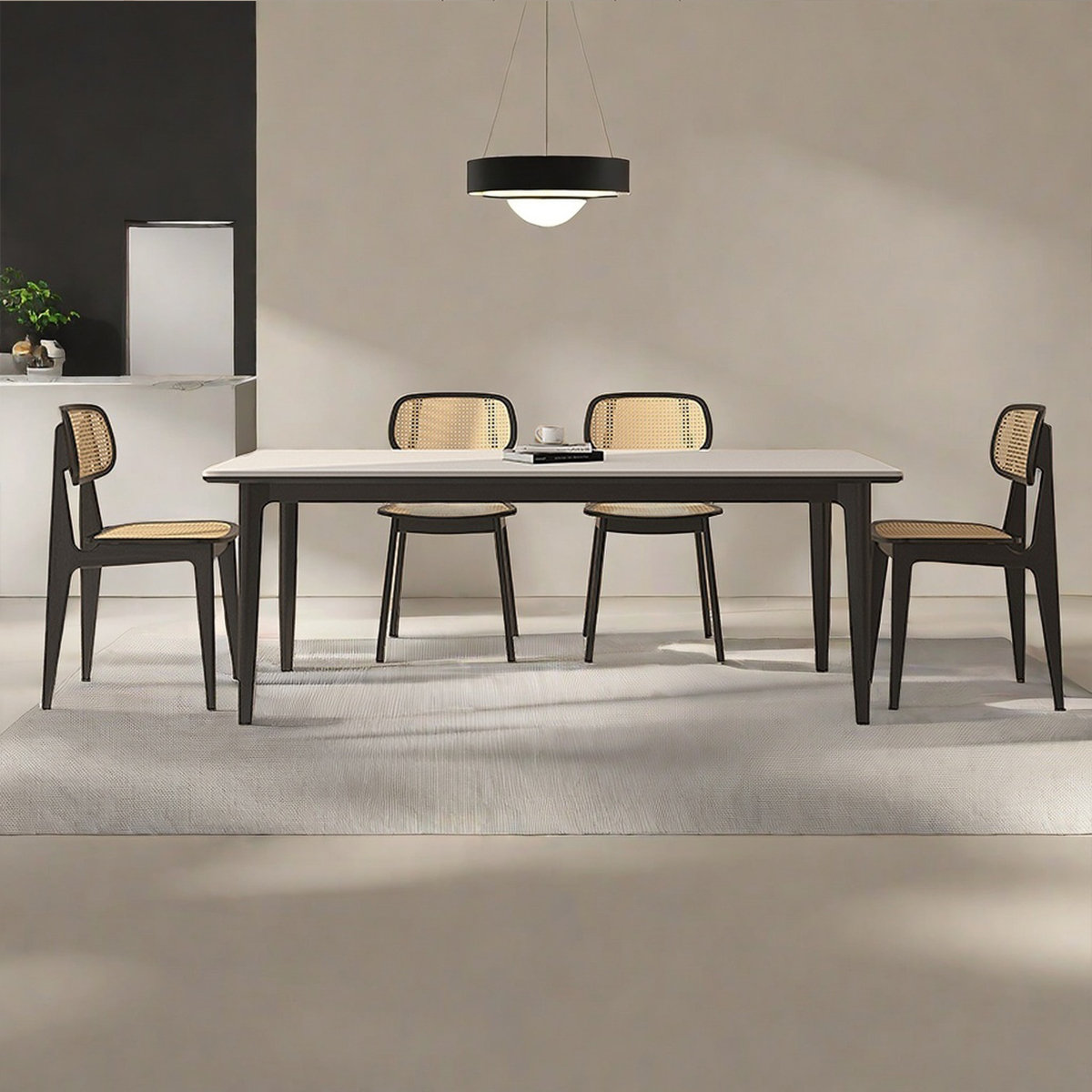 Animoe D Furniture Rectangular household solid wood rock table ...