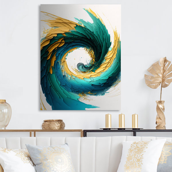 Wrought Studio " Teal And Black Art Deco " - Wayfair Canada