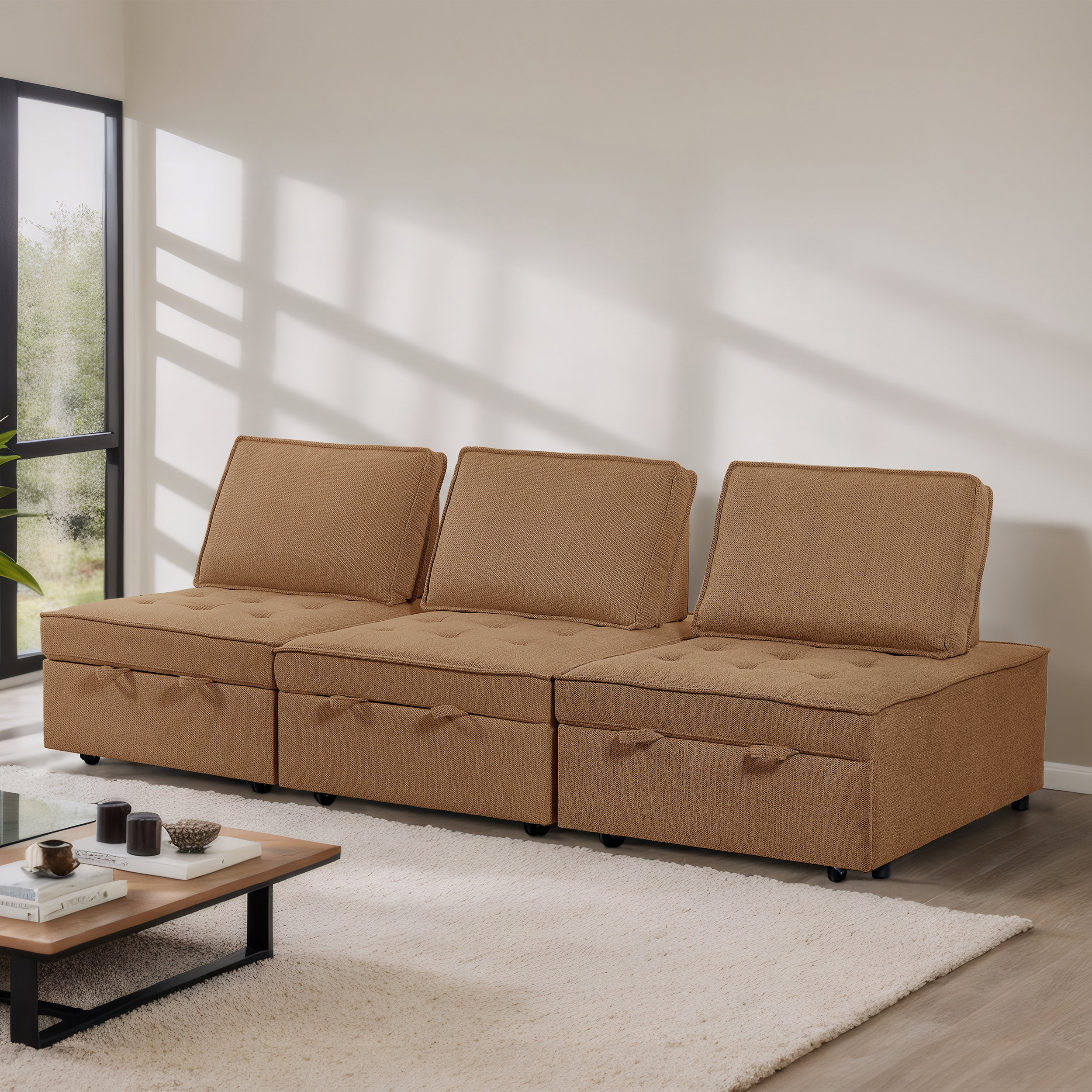 Latitude Run® Jenafir 100.5'' Wide Tufted Convertible Chair pull out ...