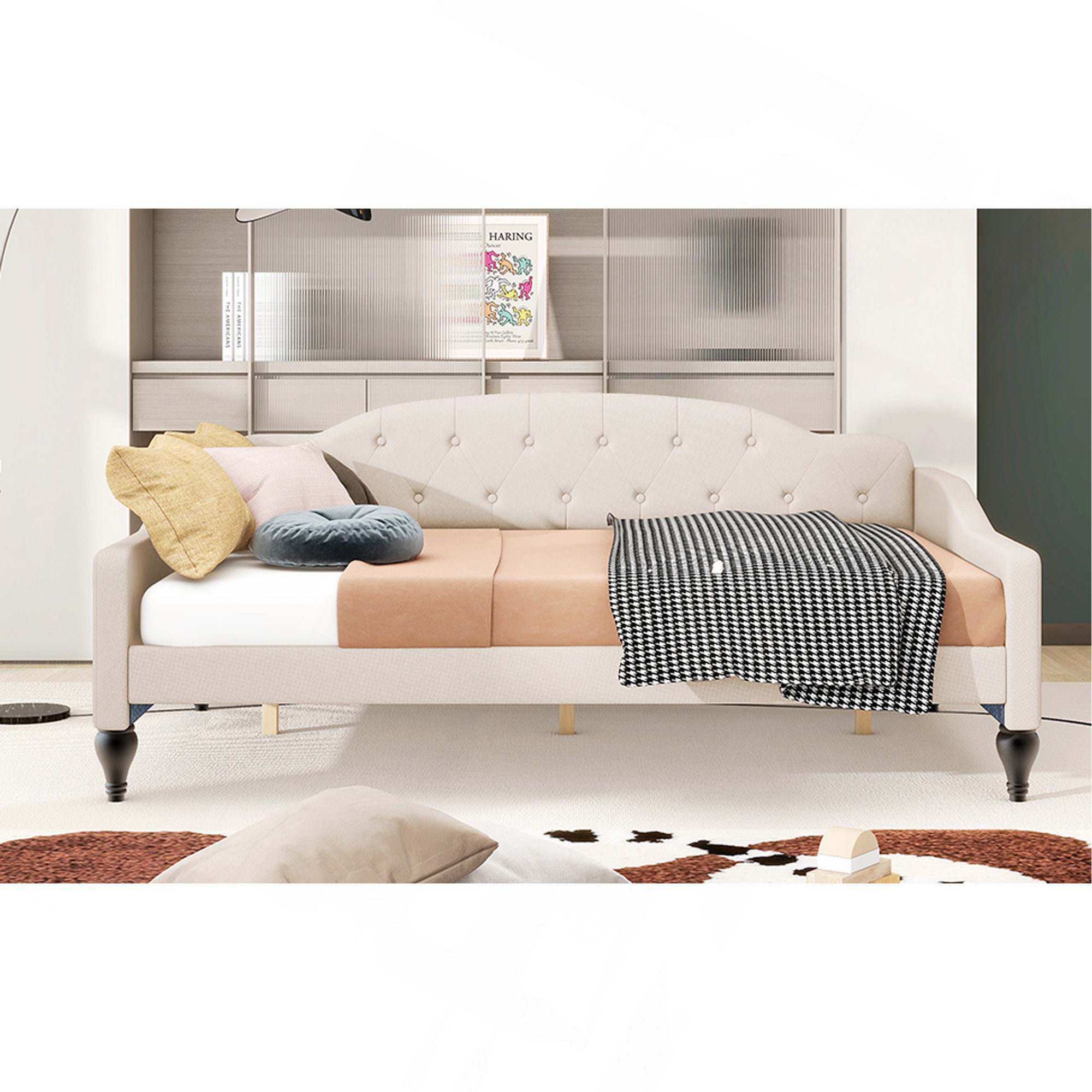 Mercer41 Full Size Upholstered Tufted Daybed | Wayfair