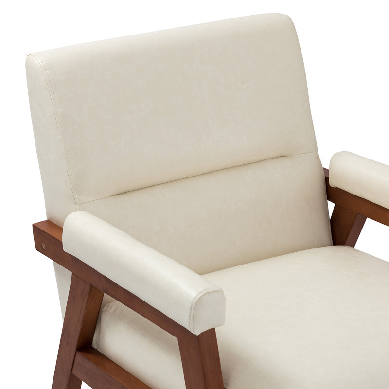 Wade Logan® Arnee Wooden Upholstered Armchair with Solid Wood Legs ...