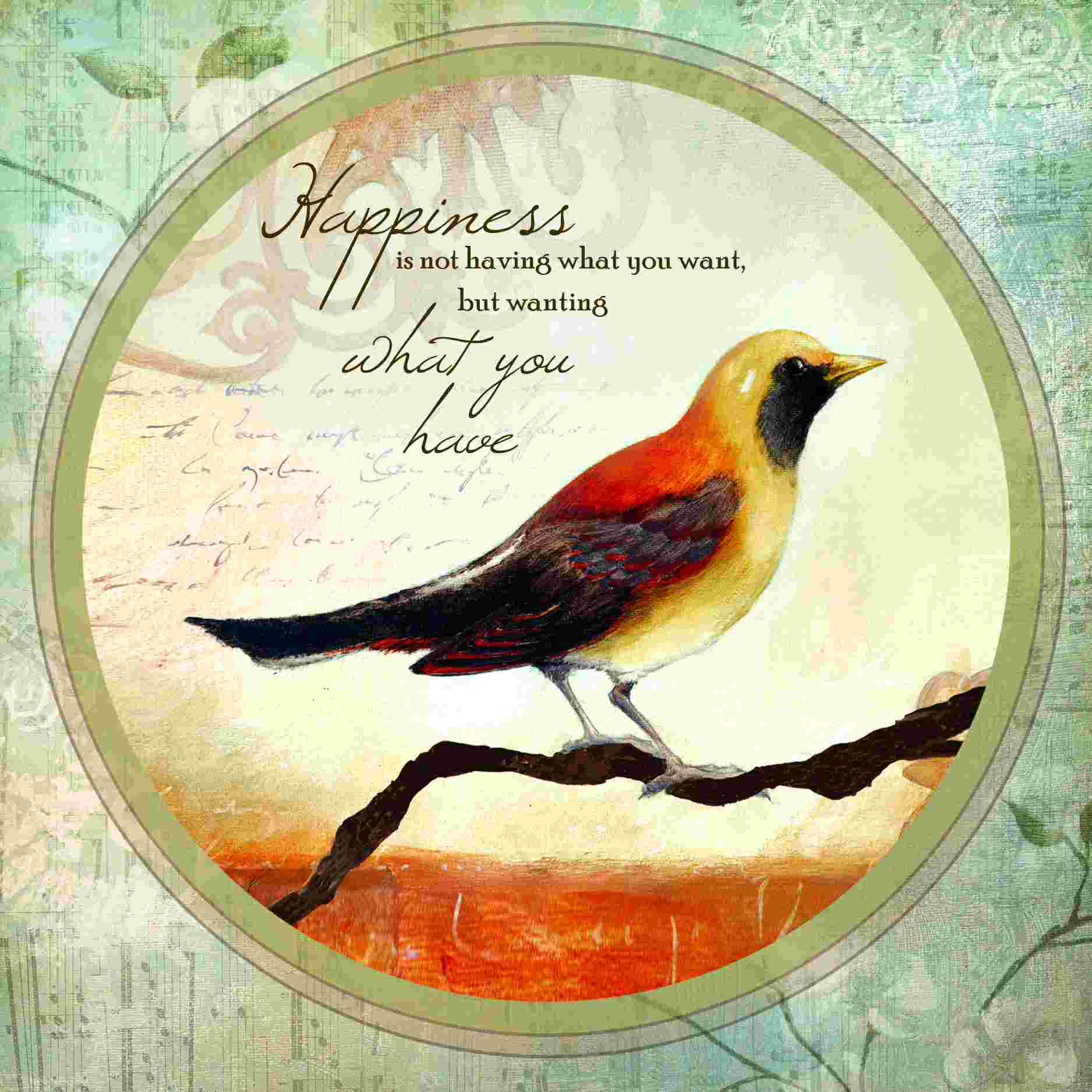 Trinx Happiness Bird - Wrapped Canvas Print | Wayfair