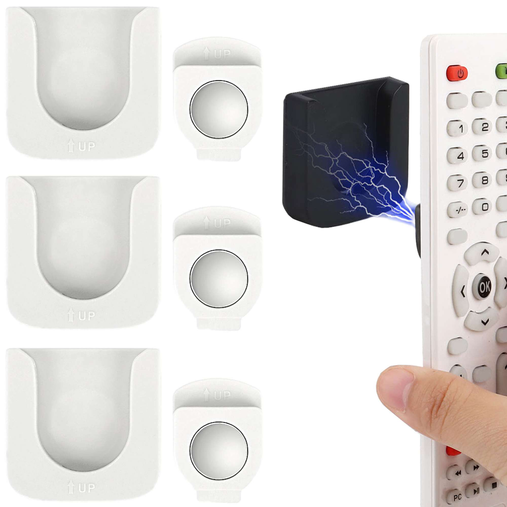 Gustave 3 Pcs Magnetic Remote Control Holder Wall Mount No-Drill Self ...
