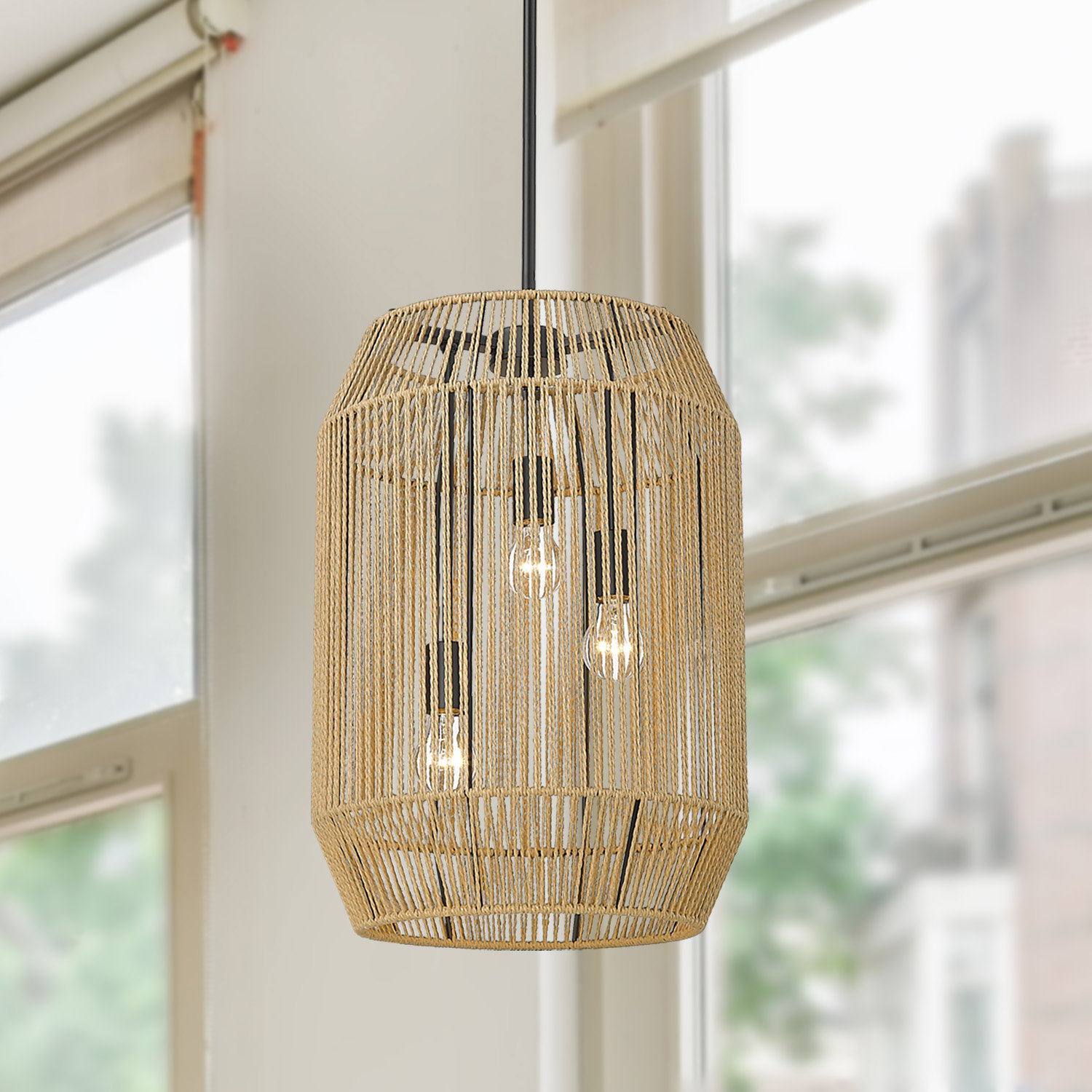 Rosecliff Heights Besmir 3 - Light Matte Black Pendant | Wayfair