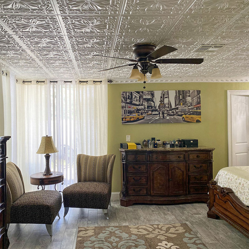 A La Maison Ceilings Lucas''s Shield 1.63 ft. x 1.63 ft. Glue-Up ...