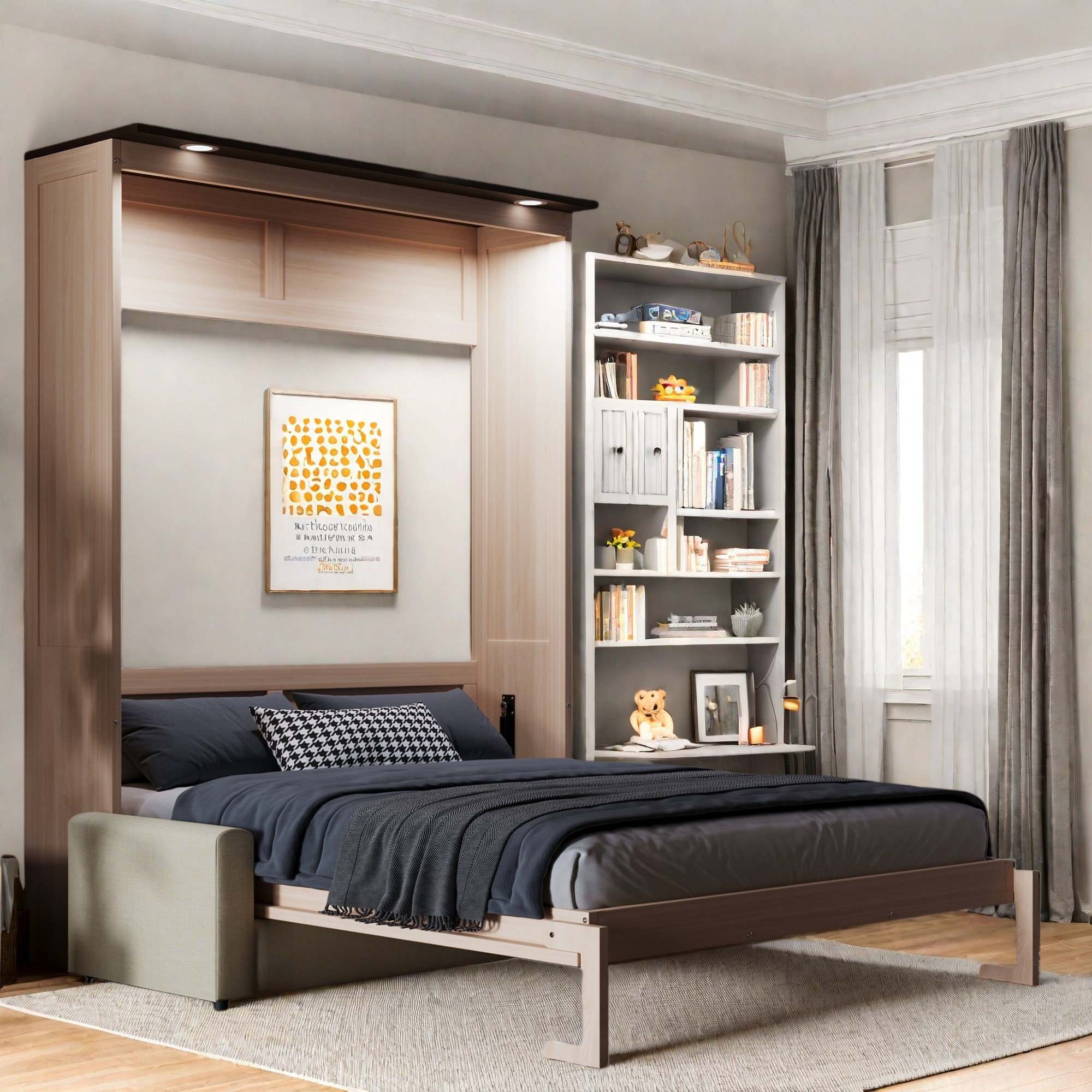 Rosalind Wheeler Murphy Bed With Sofa And Led | Wayfair