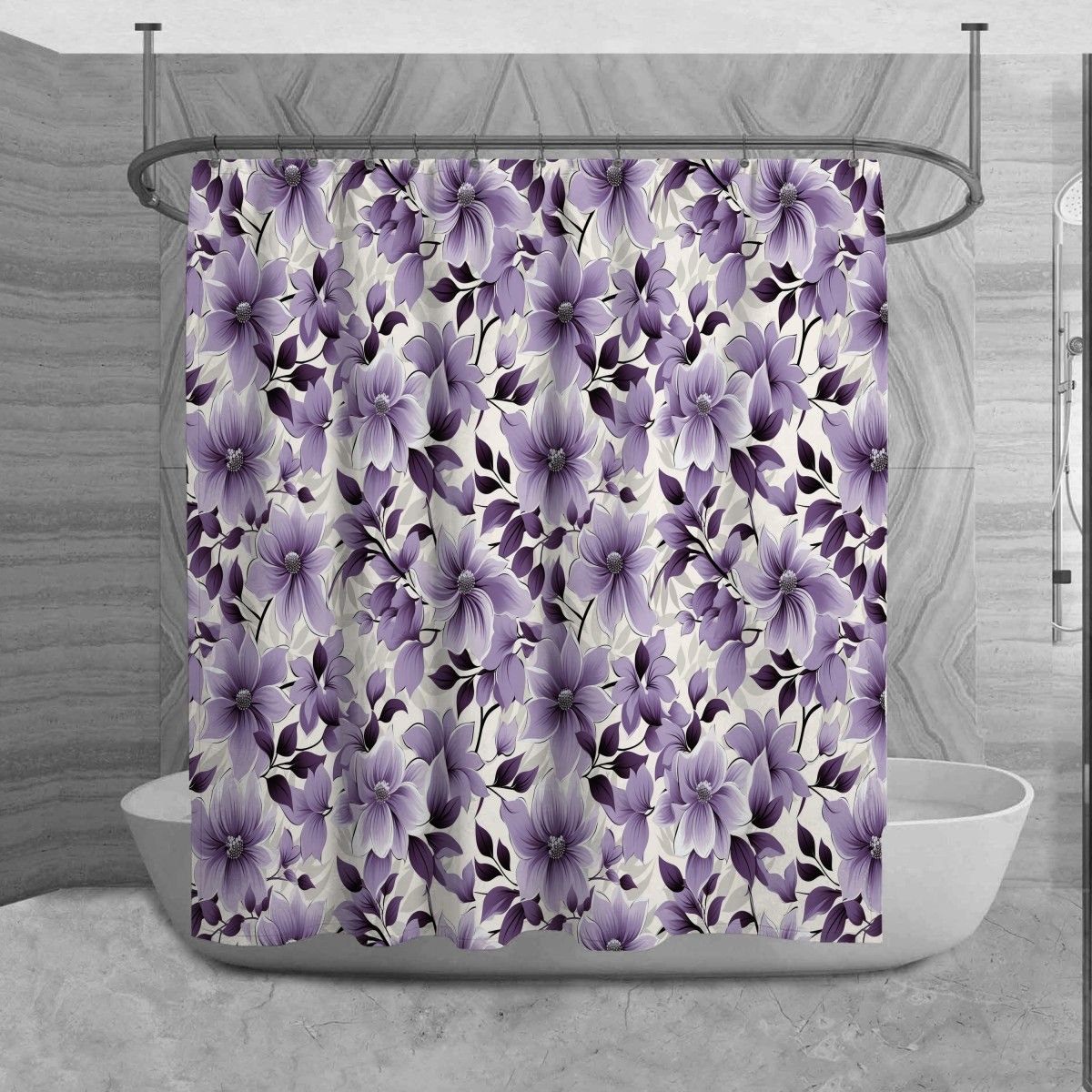 East Urban Home Roline Floral Shower Curtain | Wayfair