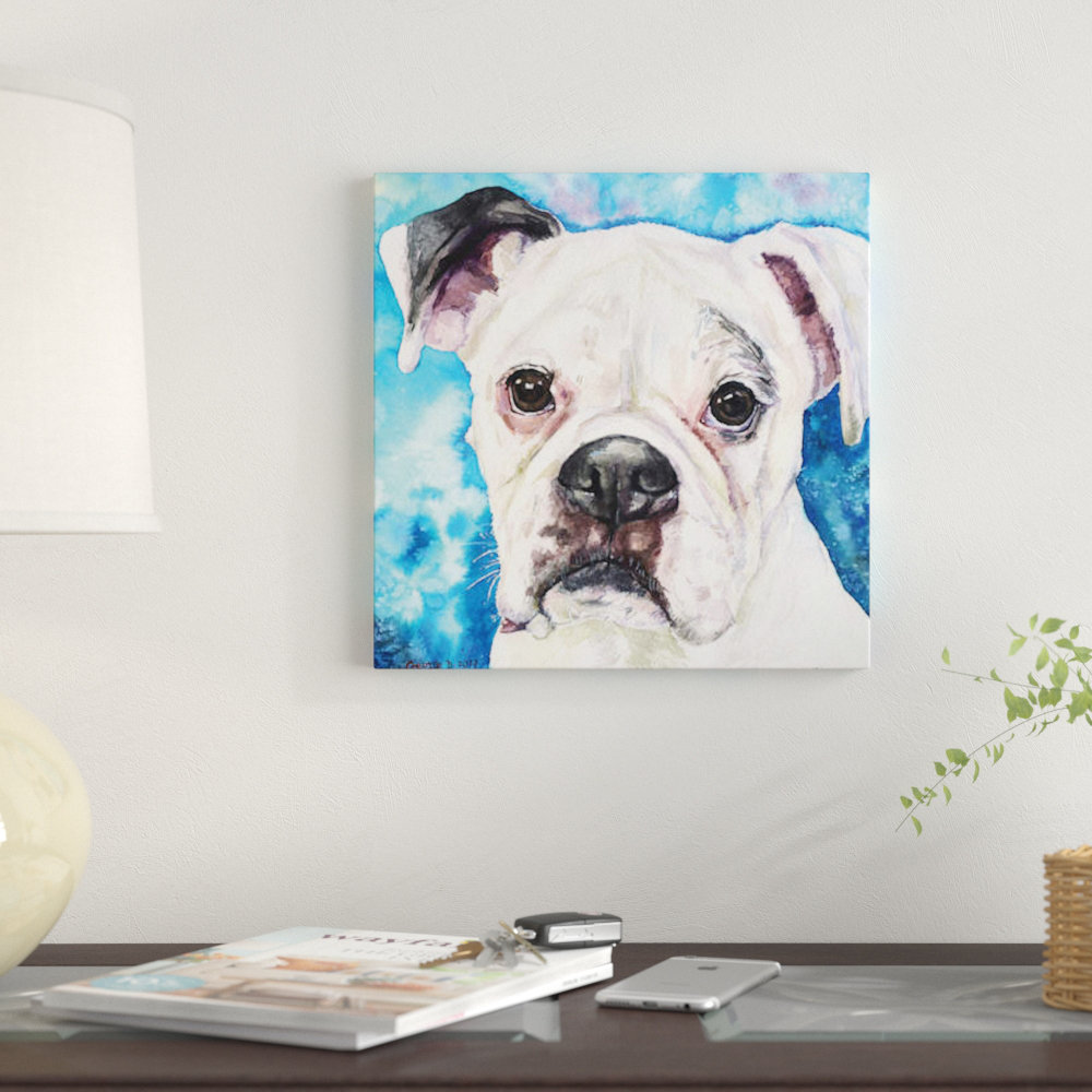 East Urban Home 'White Boxer II' Print on Canvas | Wayfair