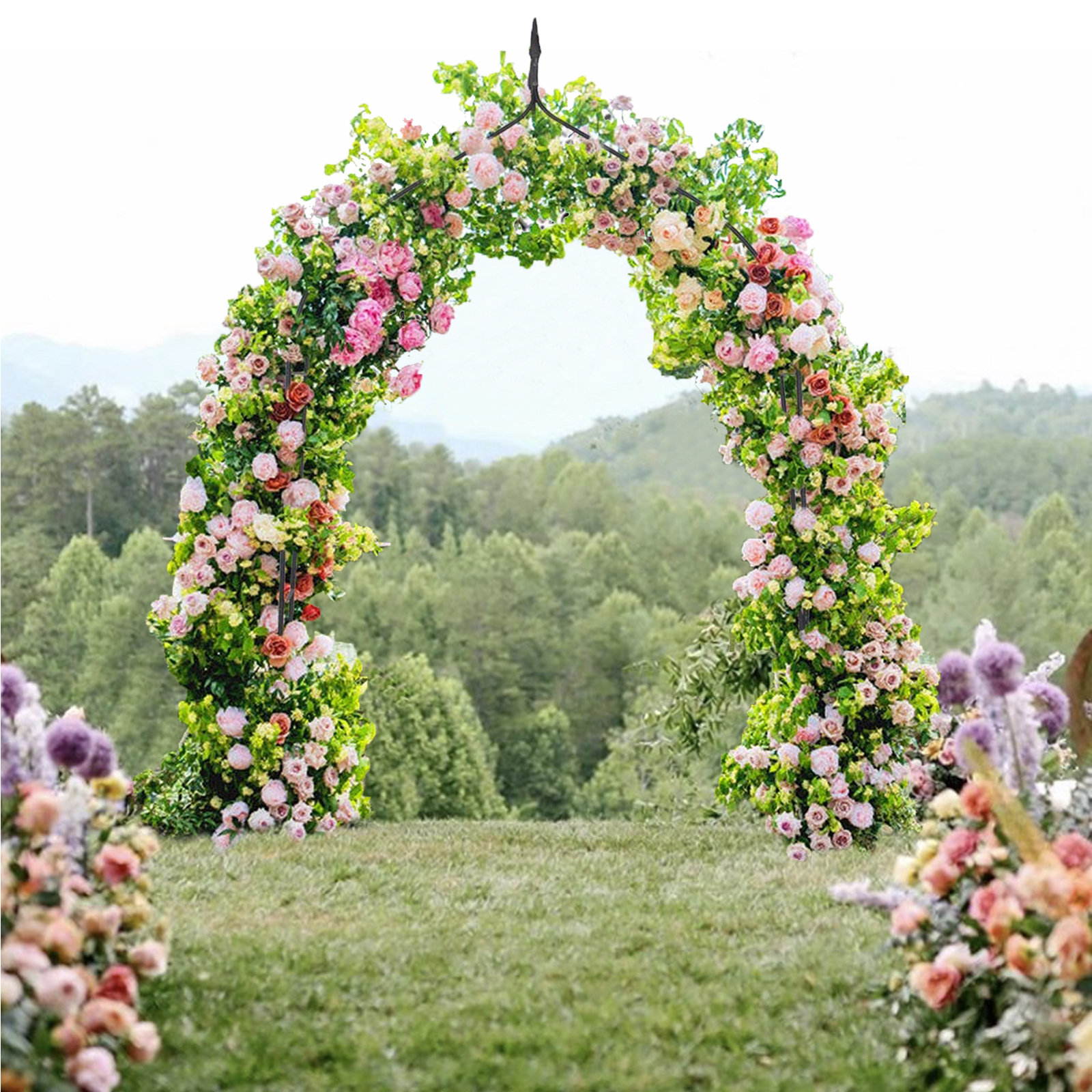Calorful 8'4" X 4'7" Gothic Steel Rose Arch | Wayfair