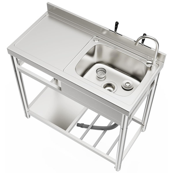 HomLux 39in Free Standing Commercial Restaurant Utility Sink, Outdoor ...