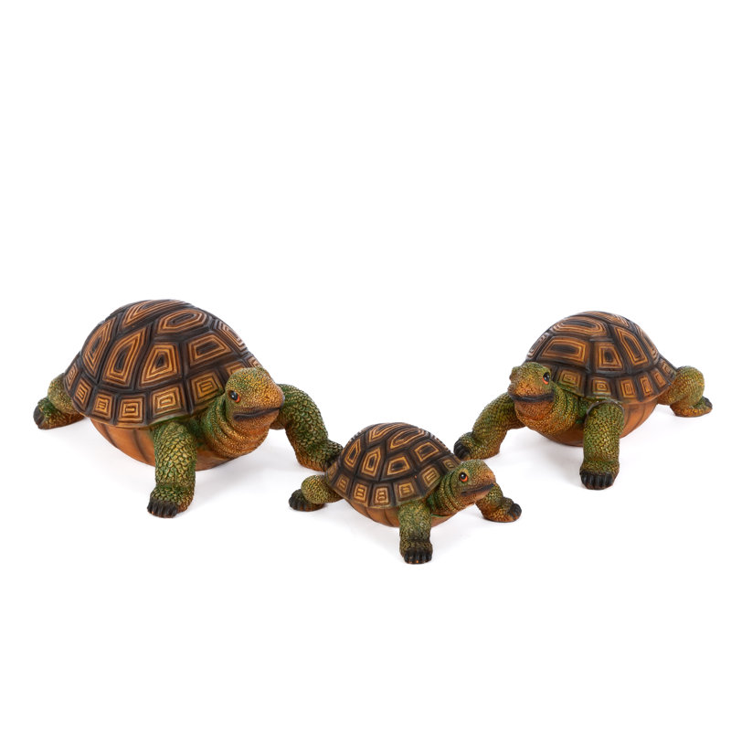 Bayou Breeze Resin Turtle Figurines Set Of 3 | Wayfair