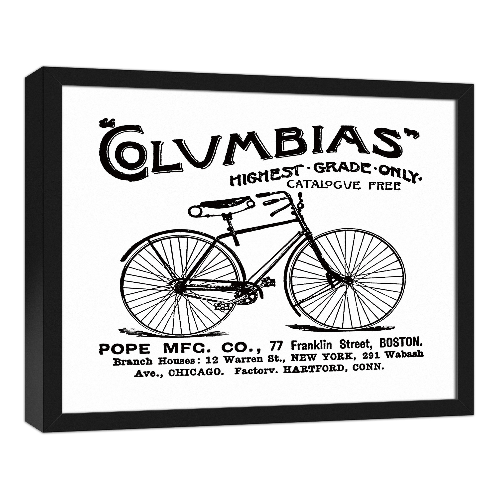 Williston Forge 'Vintage Bike Ad' Framed Graphic Art Print on Canvas ...