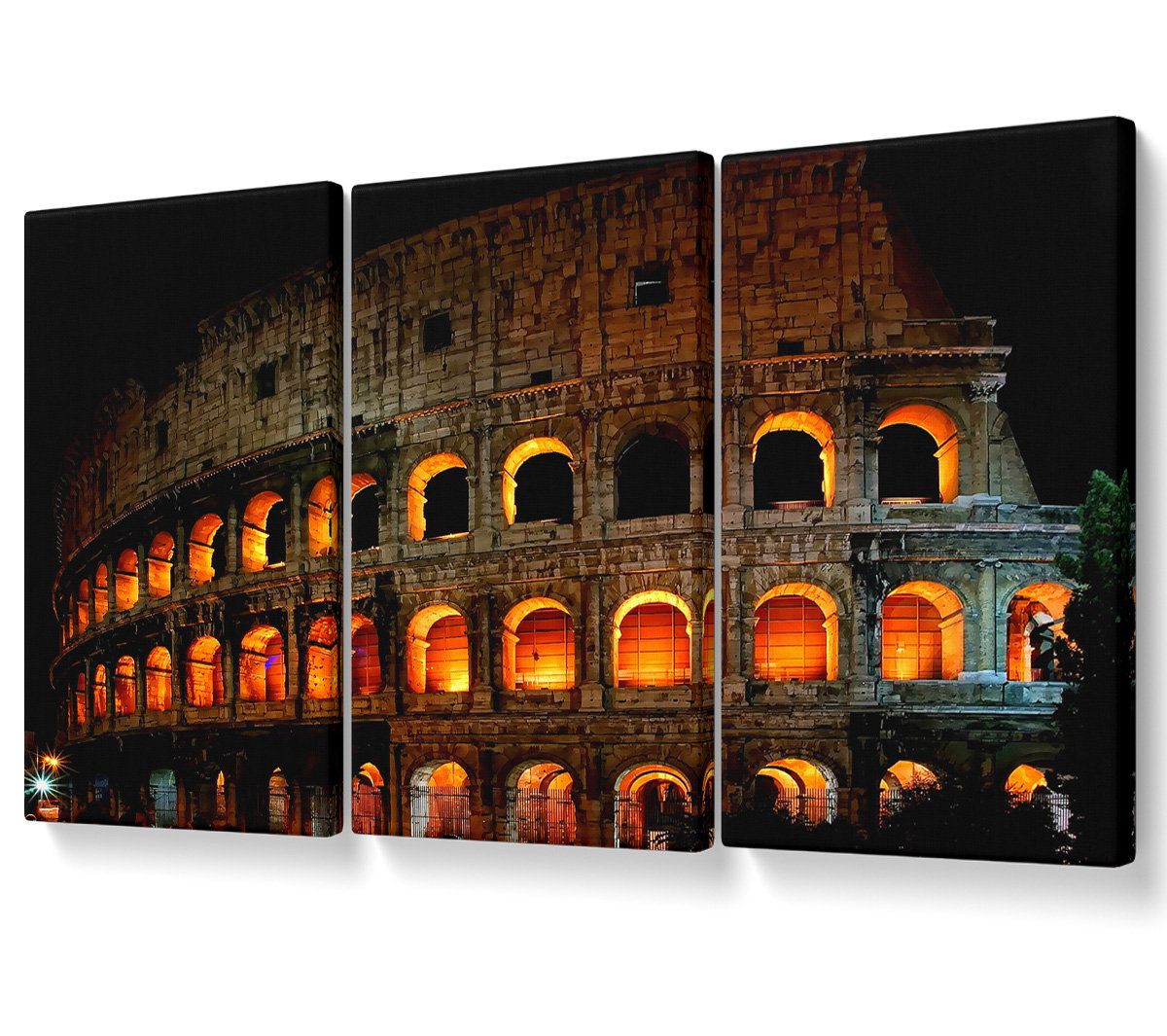 Ebern Designs Roman Colosseum - 3 Piece Wrapped Canvas Graphic Art ...