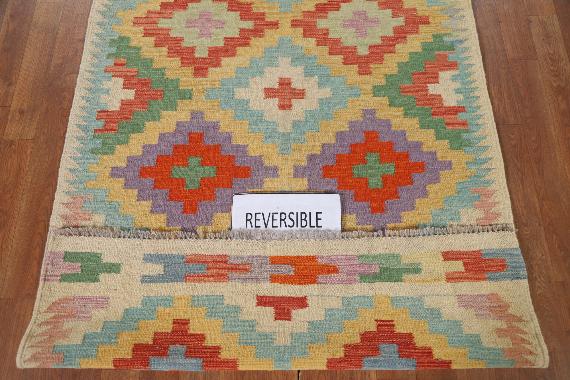 Dakota Fields Reversible Wool Kilim Oriental Rug 4x5 | Wayfair