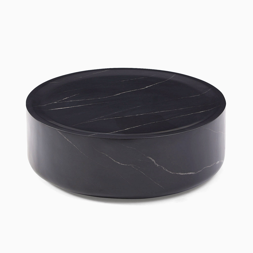 Orren Ellis Marble Round Coffee Table Sturdy Fiberglass Table For ...