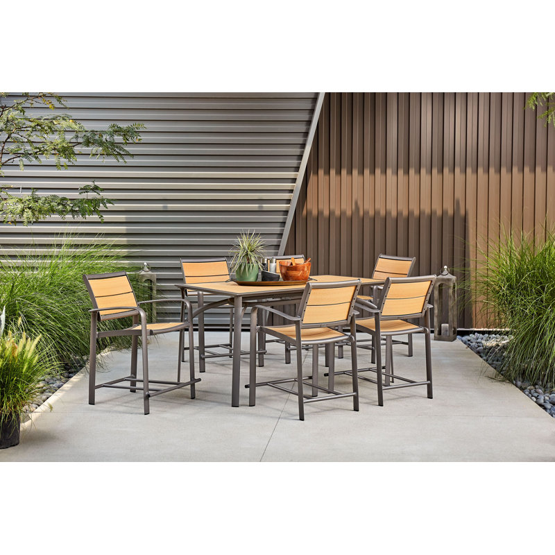 Winston Harper 7 Piece Balcony Set (6 Balcony Stools, 34 x 63 Rec ...