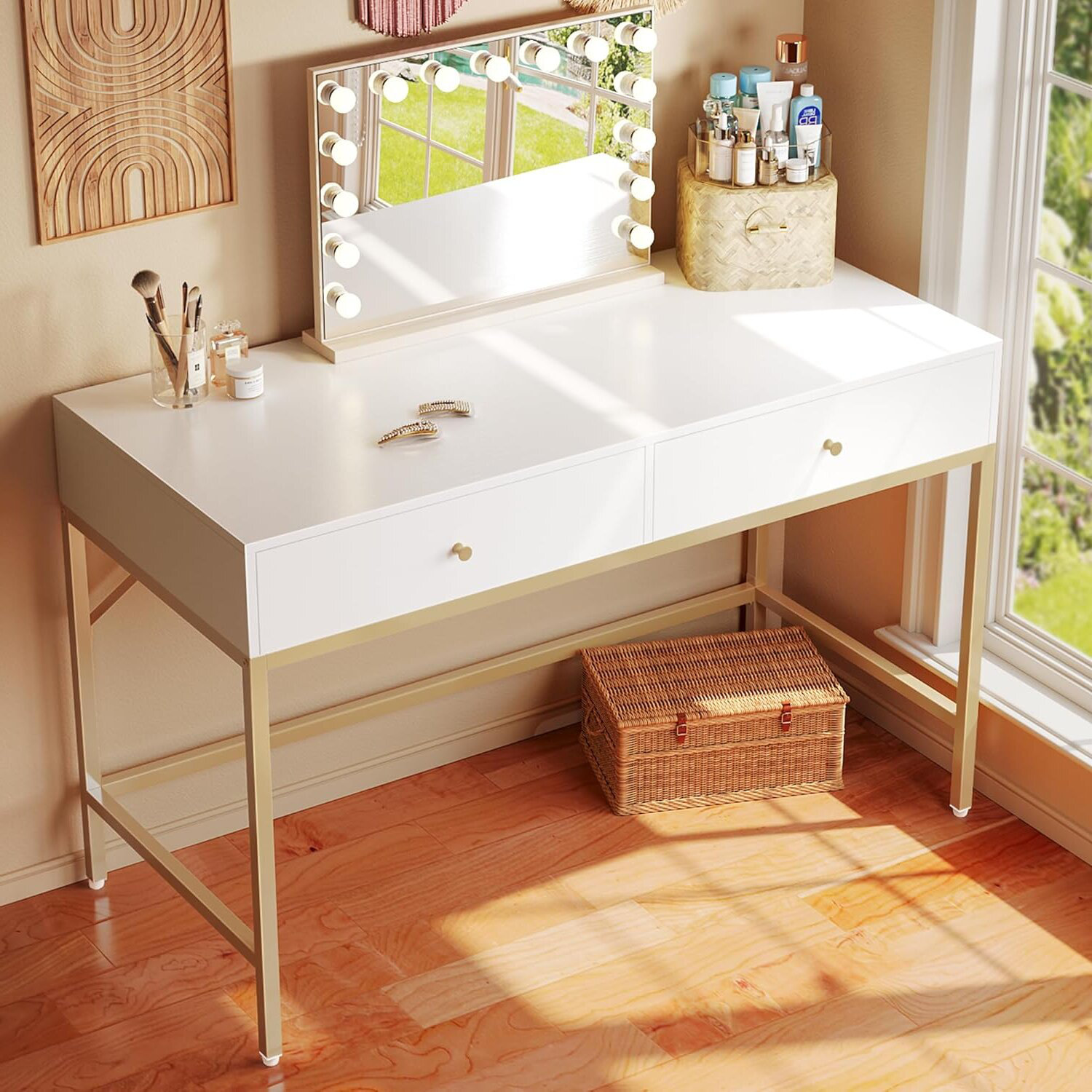 Mercer41 47 inch Computer Desk, Makeup Dressing Table | Wayfair