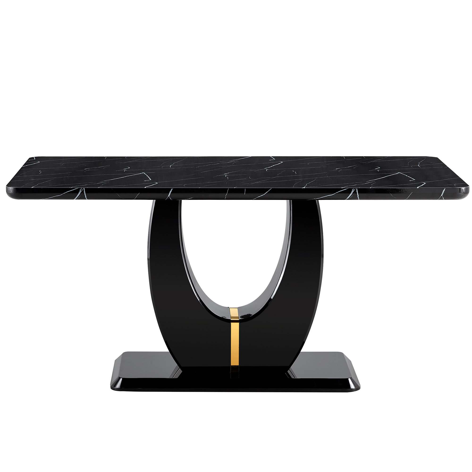 Brayden Studio® Modern Spacious Mdf Dining Tables With Black Marble ...