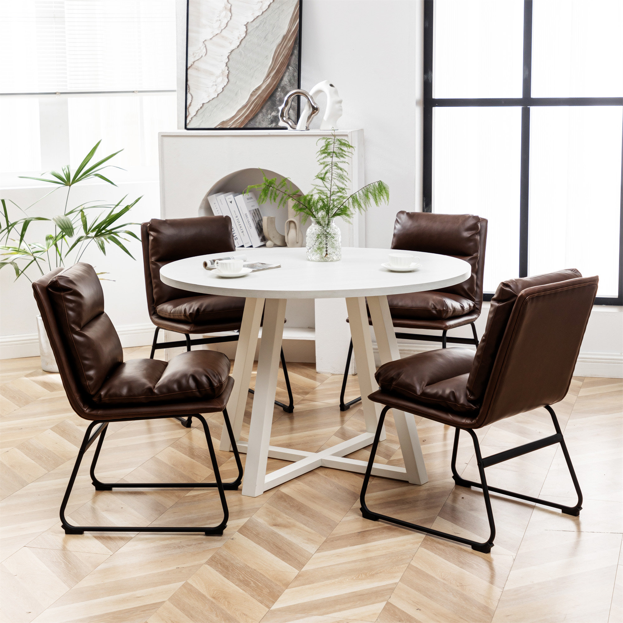 Latitude Run® Innes 5-Piece Round Dining Set,Round Table Top,dinning ...