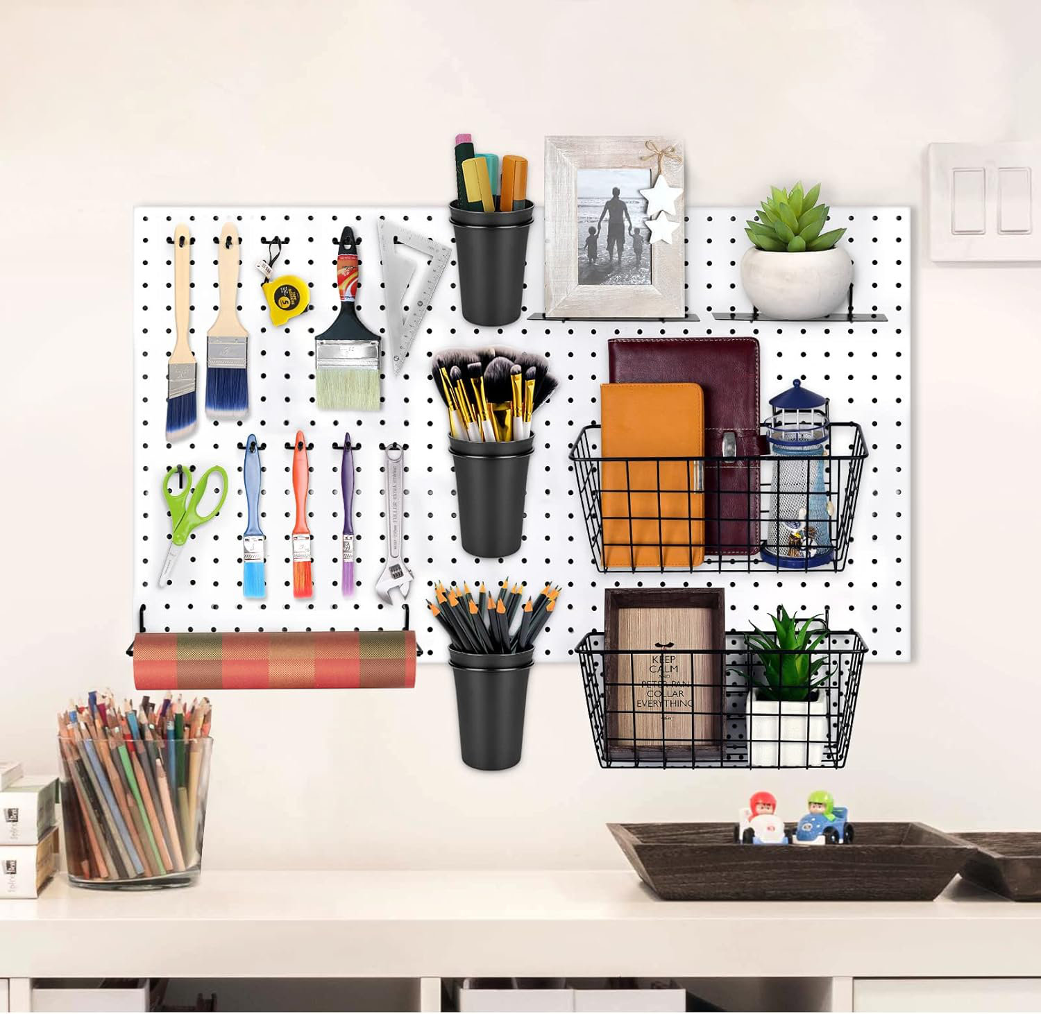 17 Stories Pegboard Organizer Accessories 18 Pack, Peg Board Hooks ...