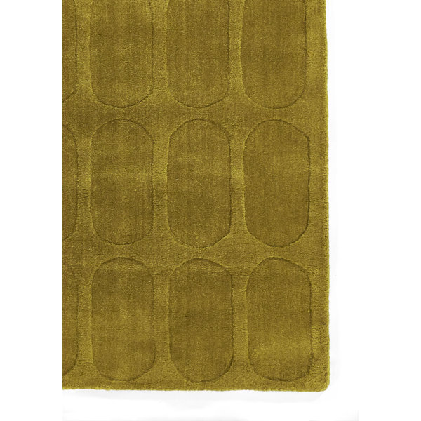 AllModern Contour Hand Woven Wool Geometric Mustard Area Rug & Reviews ...