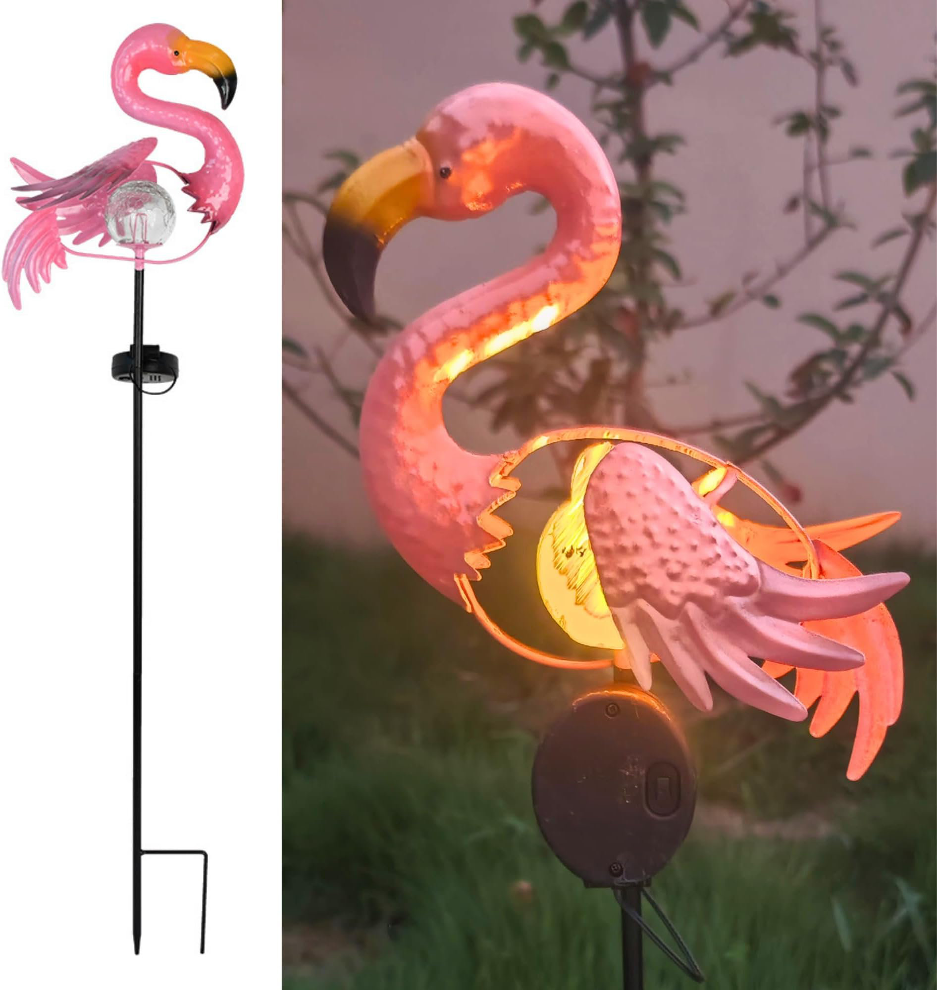 Bay Isle Home™ Pink Flamingo Patio Decoration, Solar Powered Patio ...