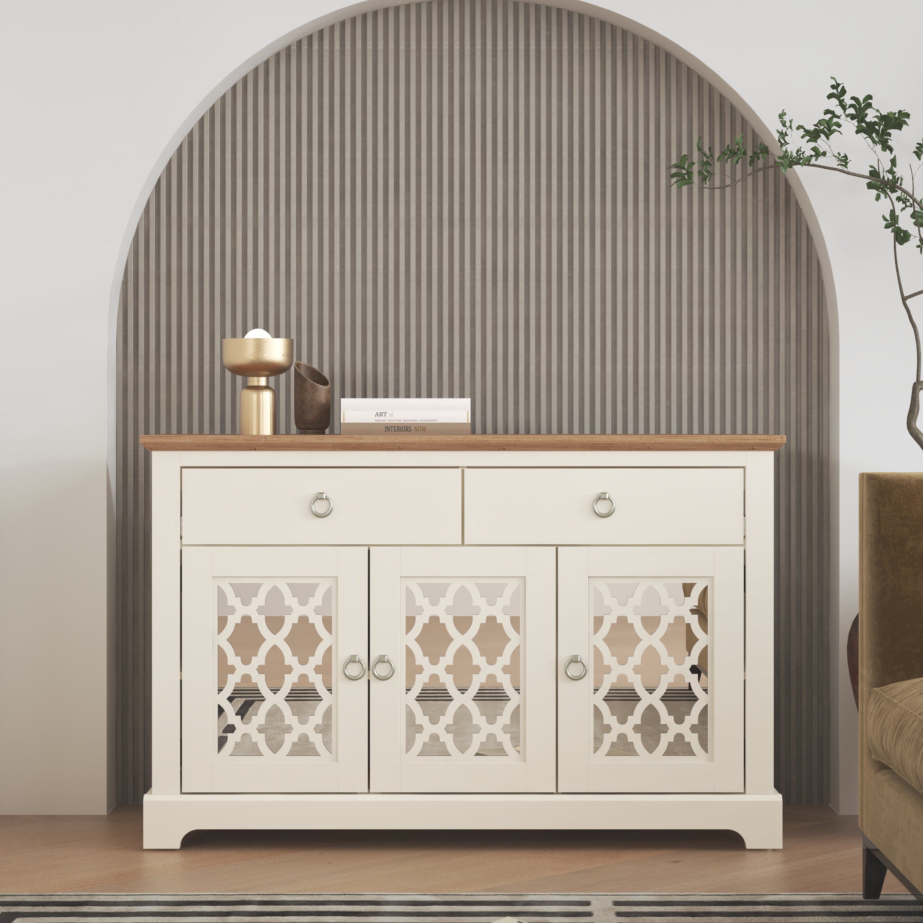 Marlow Home Co. Navara Anyea 3 Door 2 Drawer Sideboard & Reviews ...
