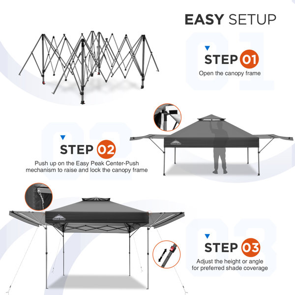 EAGLE PEAK Pop Up Canopies 17 Ft. W x 10 Ft. D Metal Patio Gazebo | Wayfair