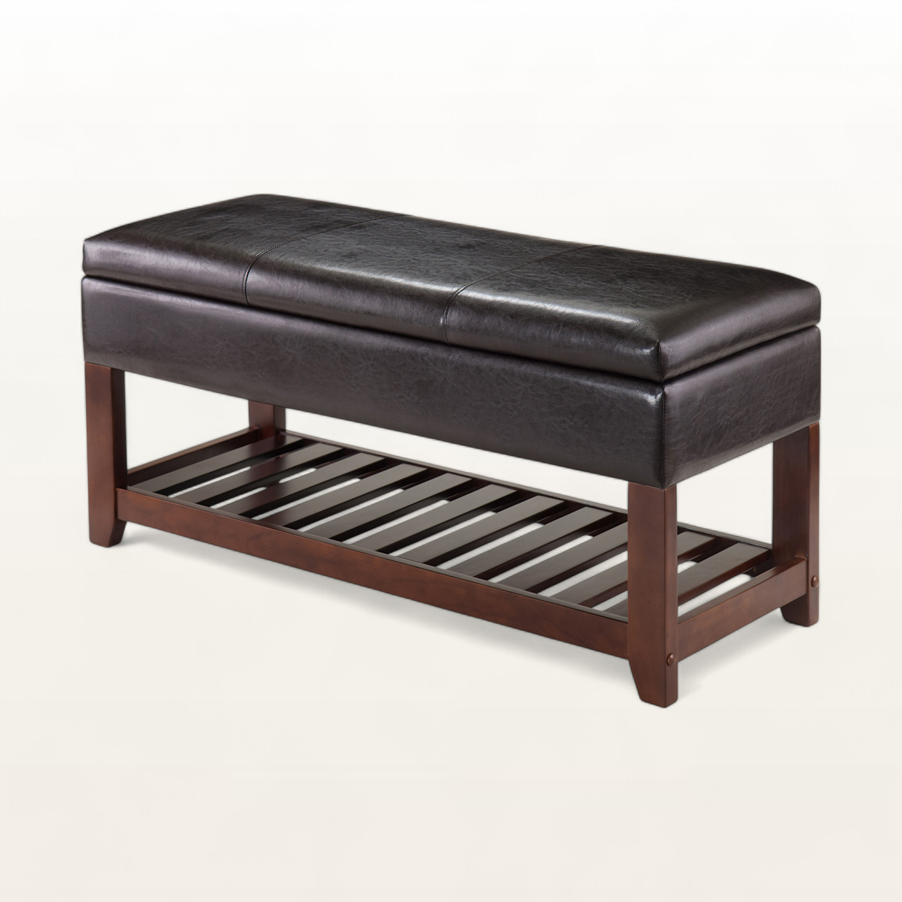 Red Barrel Studio® Cisneros Espresso Walnut Storage Bench | Wayfair