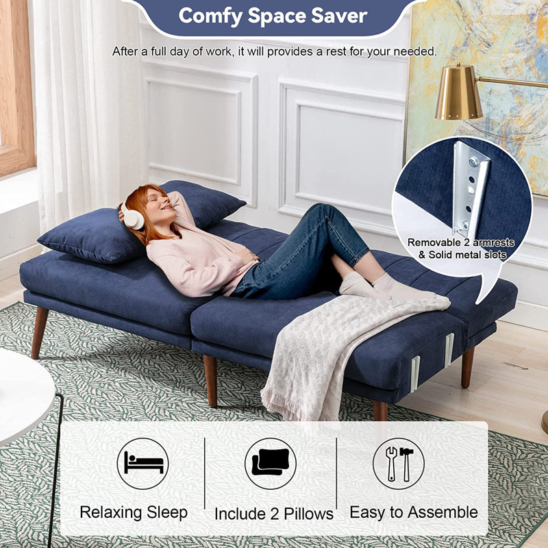 George Oliver 73.5" Round Arm Reclining Sleeper & Reviews | Wayfair