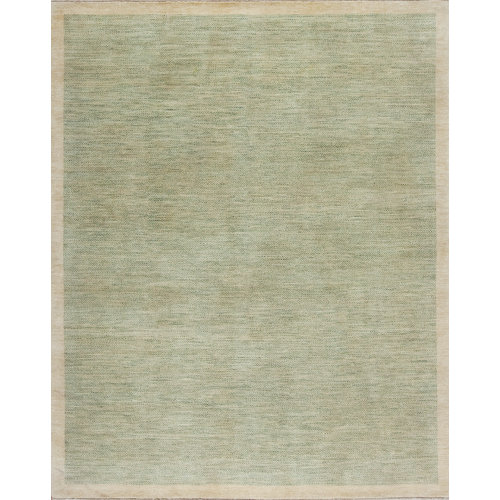 Samad Rugs Textures Wool Area Rug in Sage/Cream | Perigold
