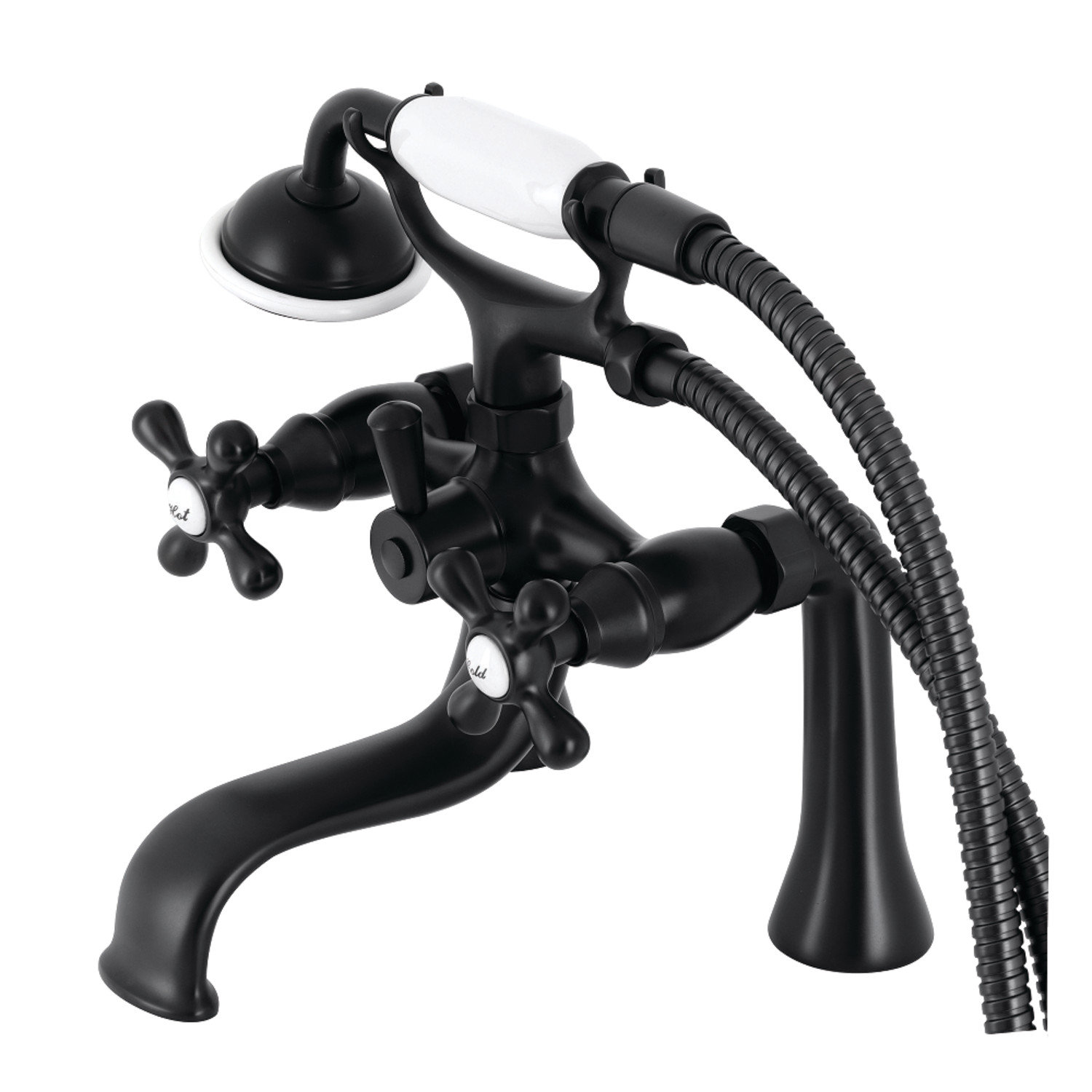 Kingston Brass Kingston Three-Handle 2-Hole Deck Mount Clawfoot Tub ...