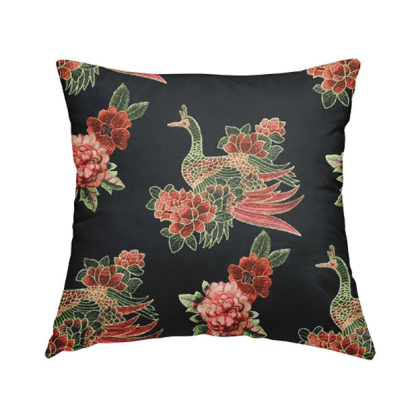 Rosalind Wheeler Lariat Peacock Floral Square Throw Cushion | Wayfair.co.uk