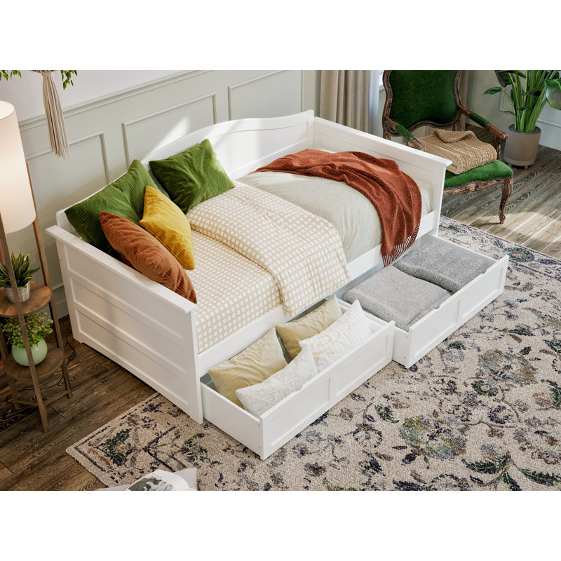 Lark Manor™ Anakaren Solid Wood Twin Daybed with Storage Drawers ...