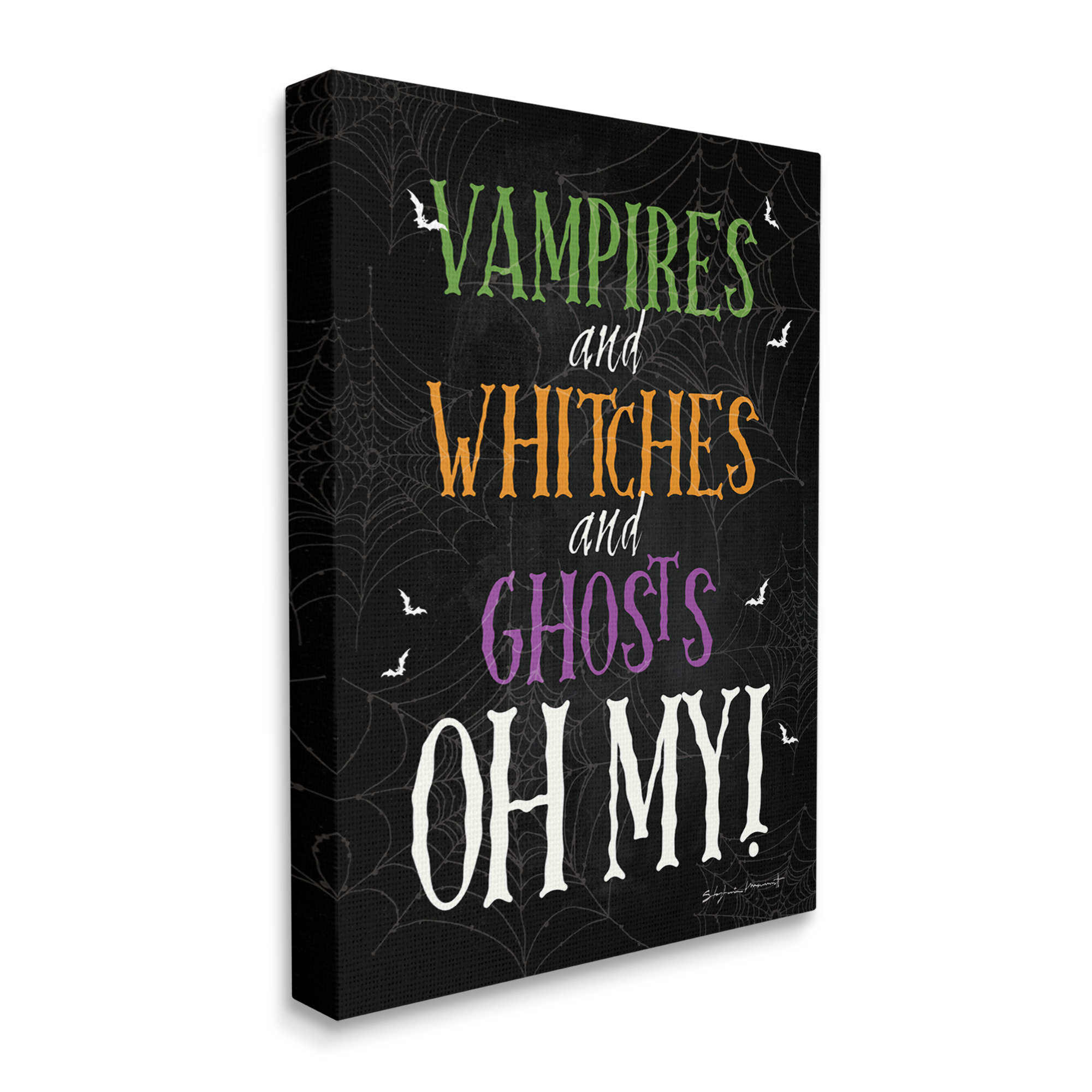 Stupell Industries Aw-112-Canvas Vampires Witches Ghosts Phrase On ...
