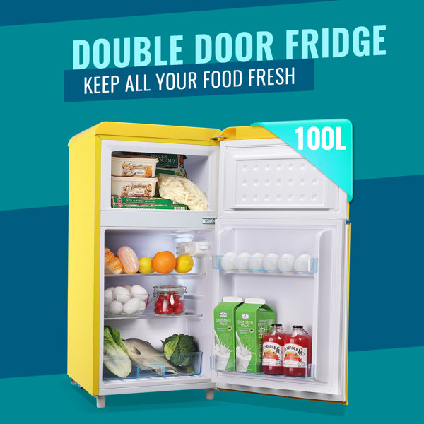 WANAI 3.5 Mini Fridge with Freezer Retro Refrigerator & Reviews | Wayfair