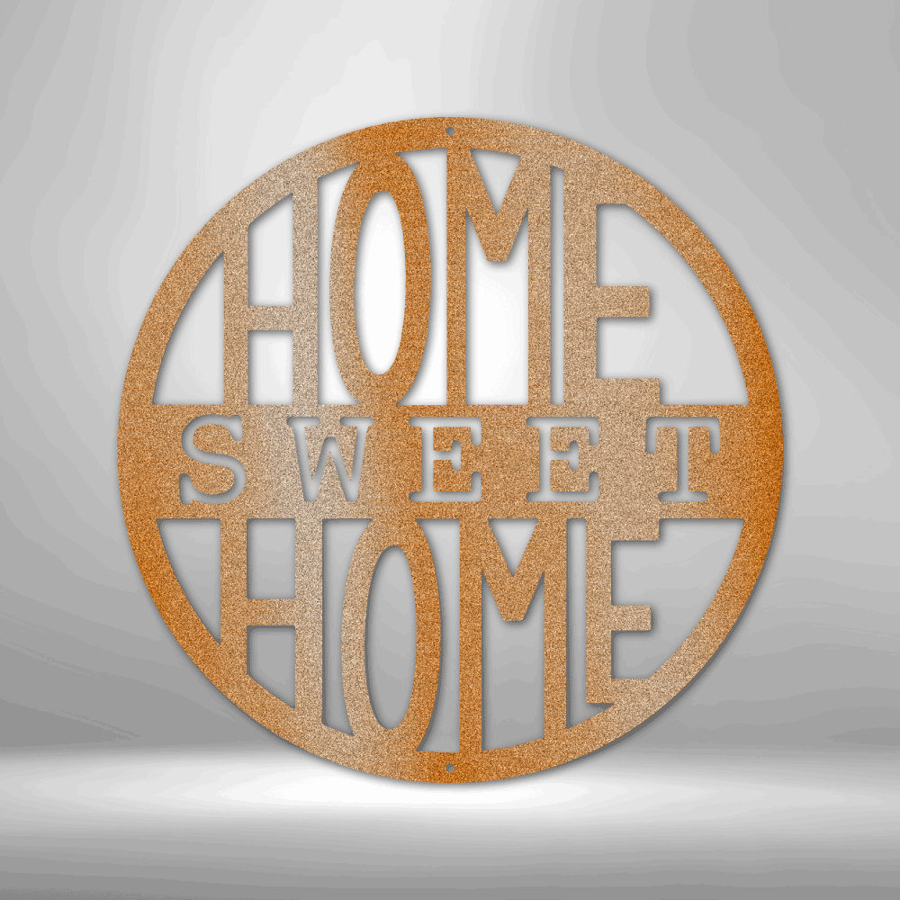 Trinx Home Sweet Home Circle Steel Sign Steel Art Wall Metal Decor ...