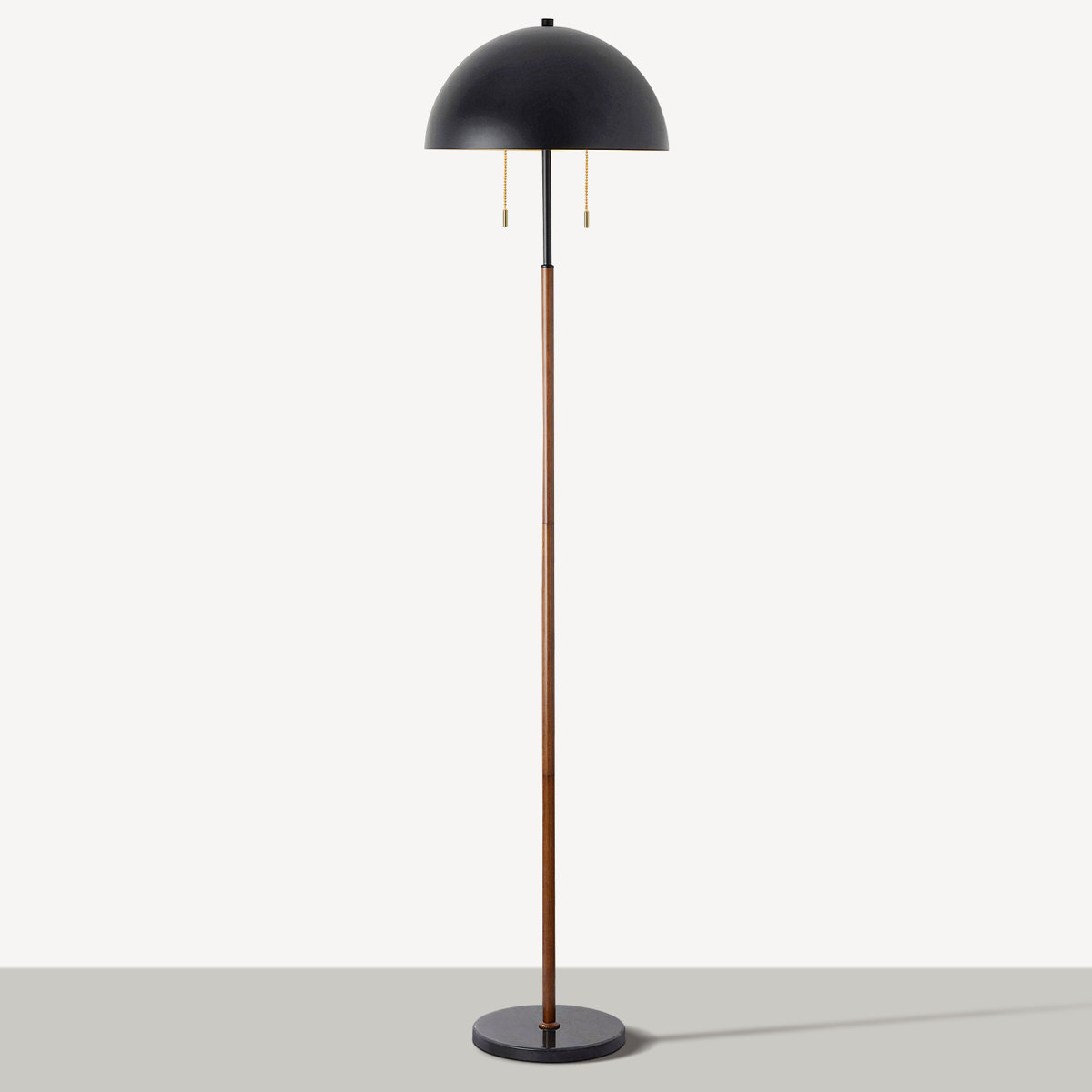 Ebern Designs Brucelyn 68" Tall 2-Light Metal Mushroom Dome Floor Lamp ...
