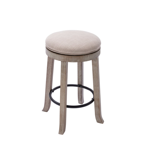 Red Barrel Studio® Sefedin 25.6" Swivel Upholstered Seat Solid Wood ...