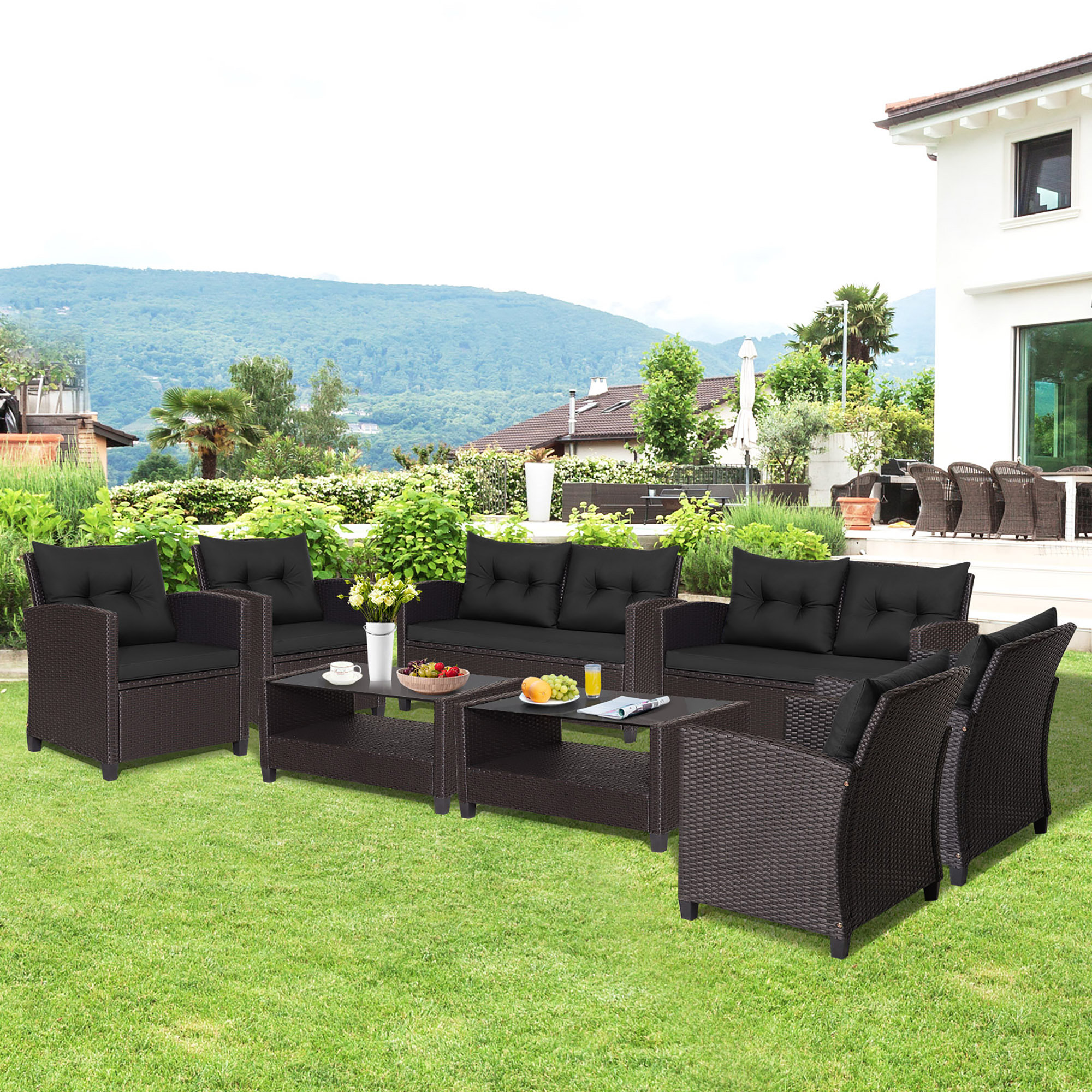 Lark Manor™ Northdale 8 Piece Sofa Seating Group with Cushions ...
