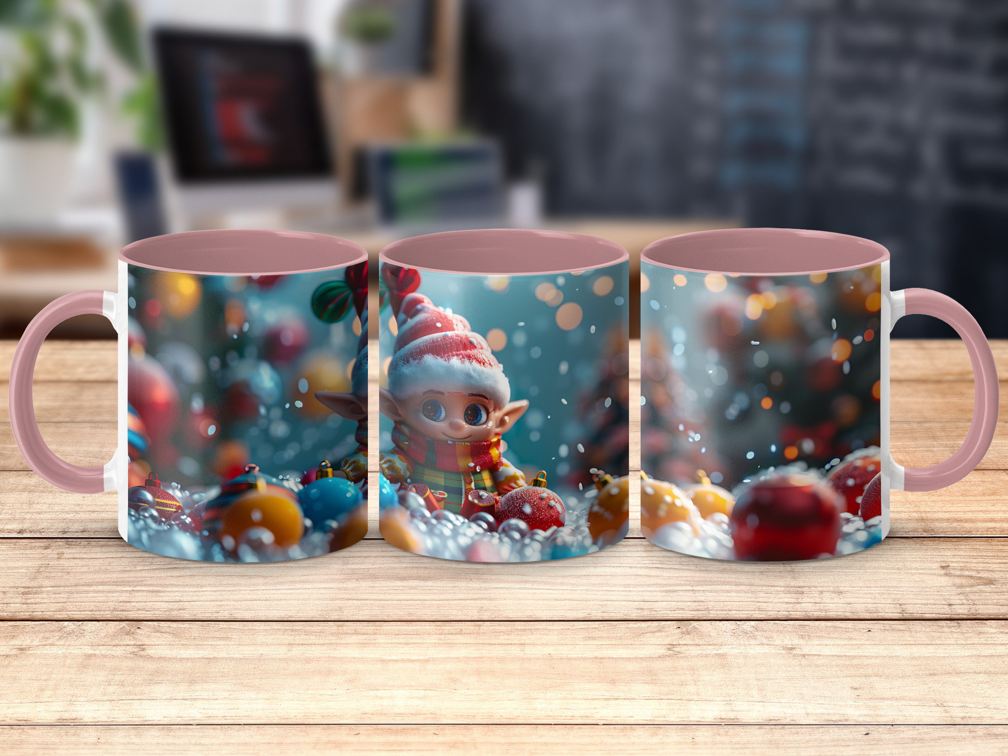 East Urban Home Set of 2 3D Design 11oz Accent Mugs – Ceramic Coffee ...