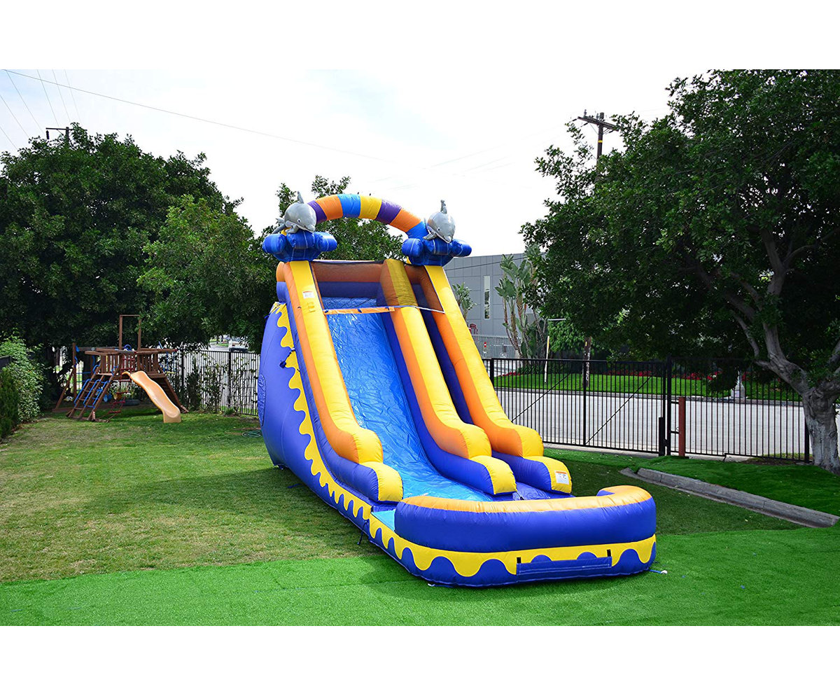 JumpOrange 18 FT Dolphin Splash Commercial Grade Water Slide with Pool ...