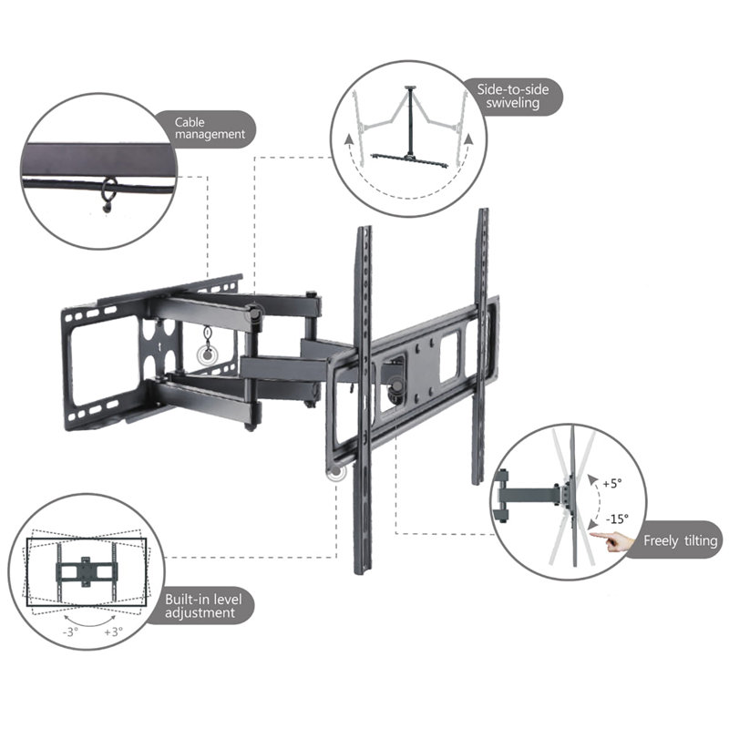 Emerald Full Motion Black Wall Mount Holds up to 220 lbs & Reviews ...