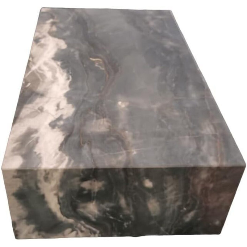 BETACH Genuine Marble Block Coffee Table - Phantom Black Marble | Wayfair