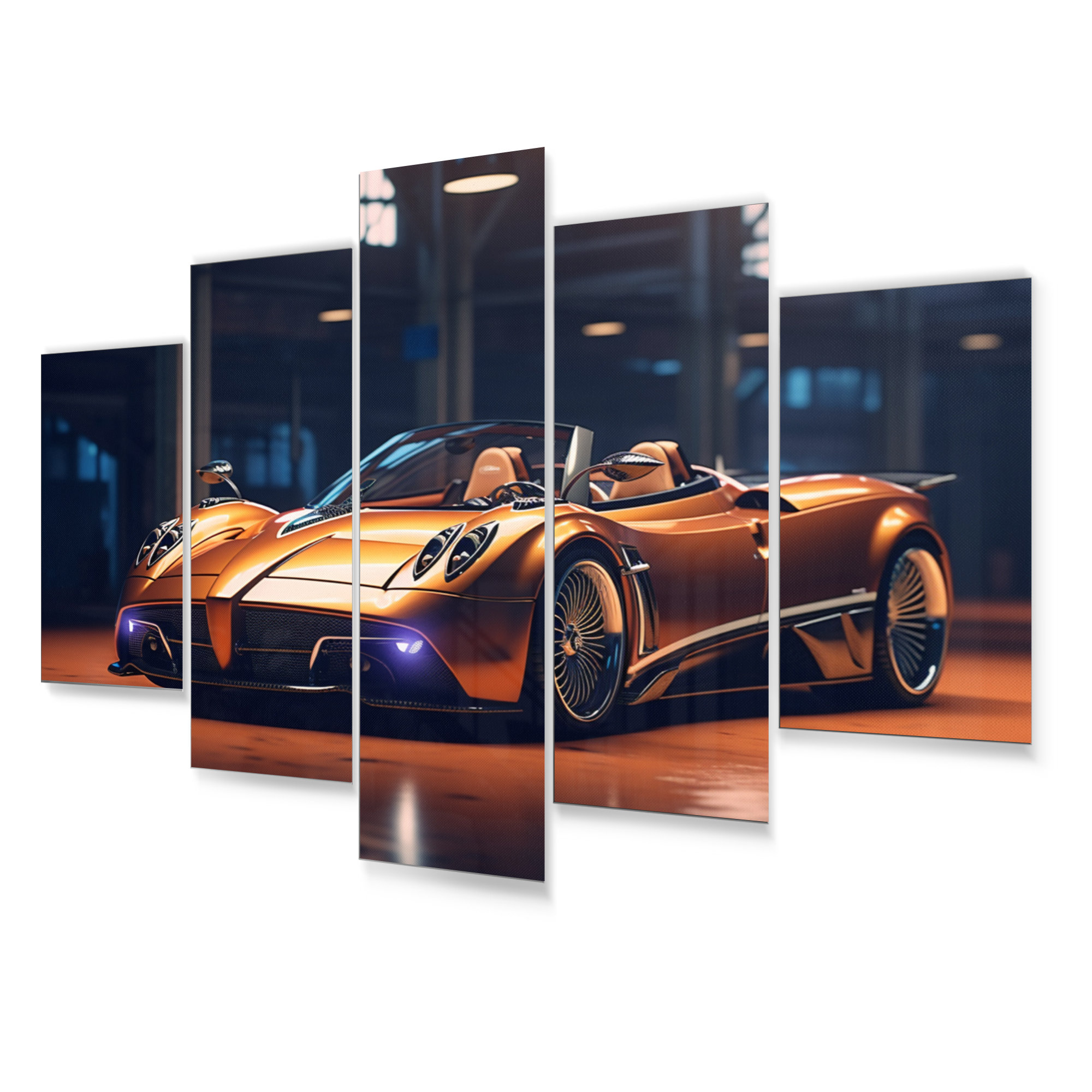 Design Art Neon Italian Exotic Car - Neon Car Metal Wall Decor Set ...