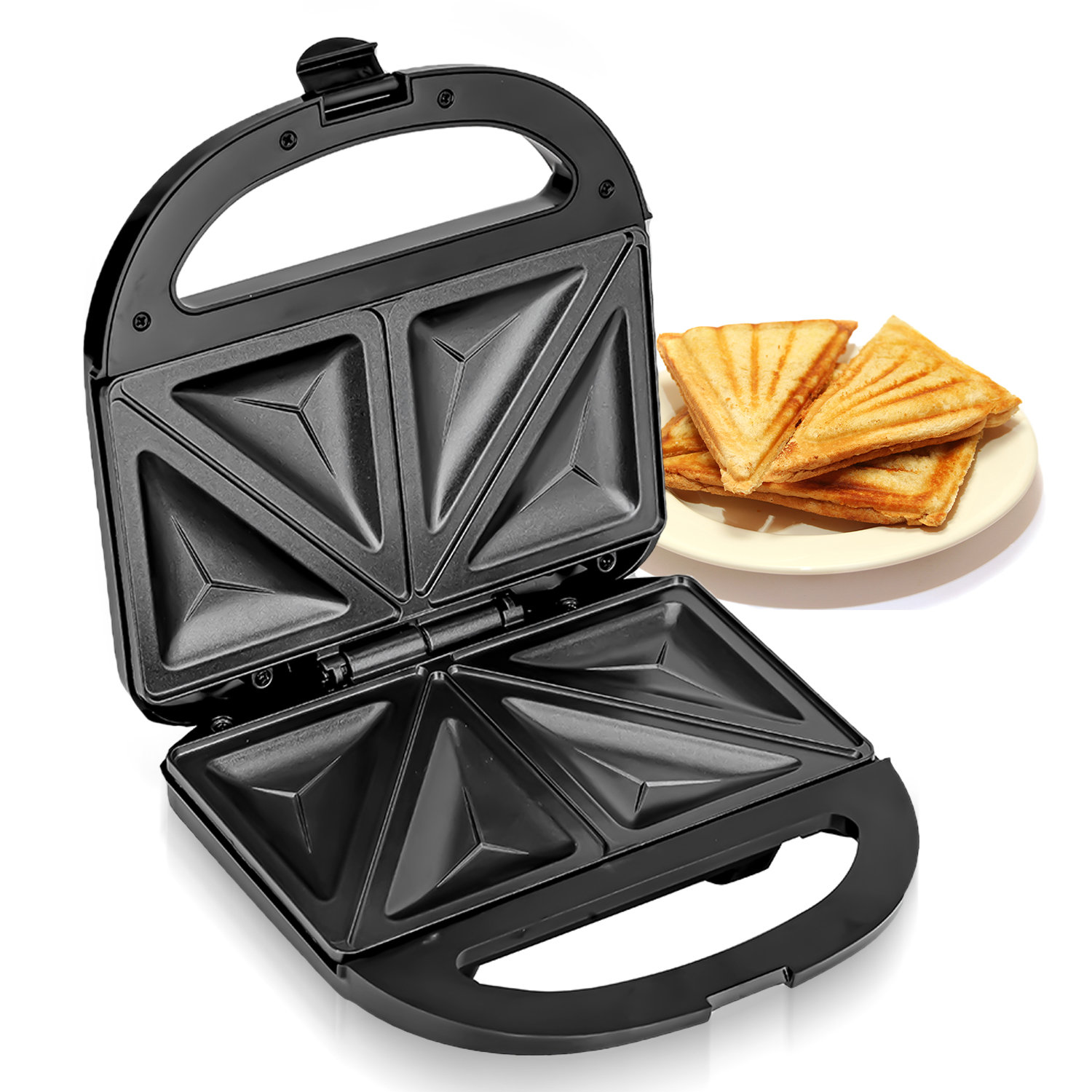 GEEPAS 2 Slice Sandwich Toaster, Automatic Temperature Control 750W ...
