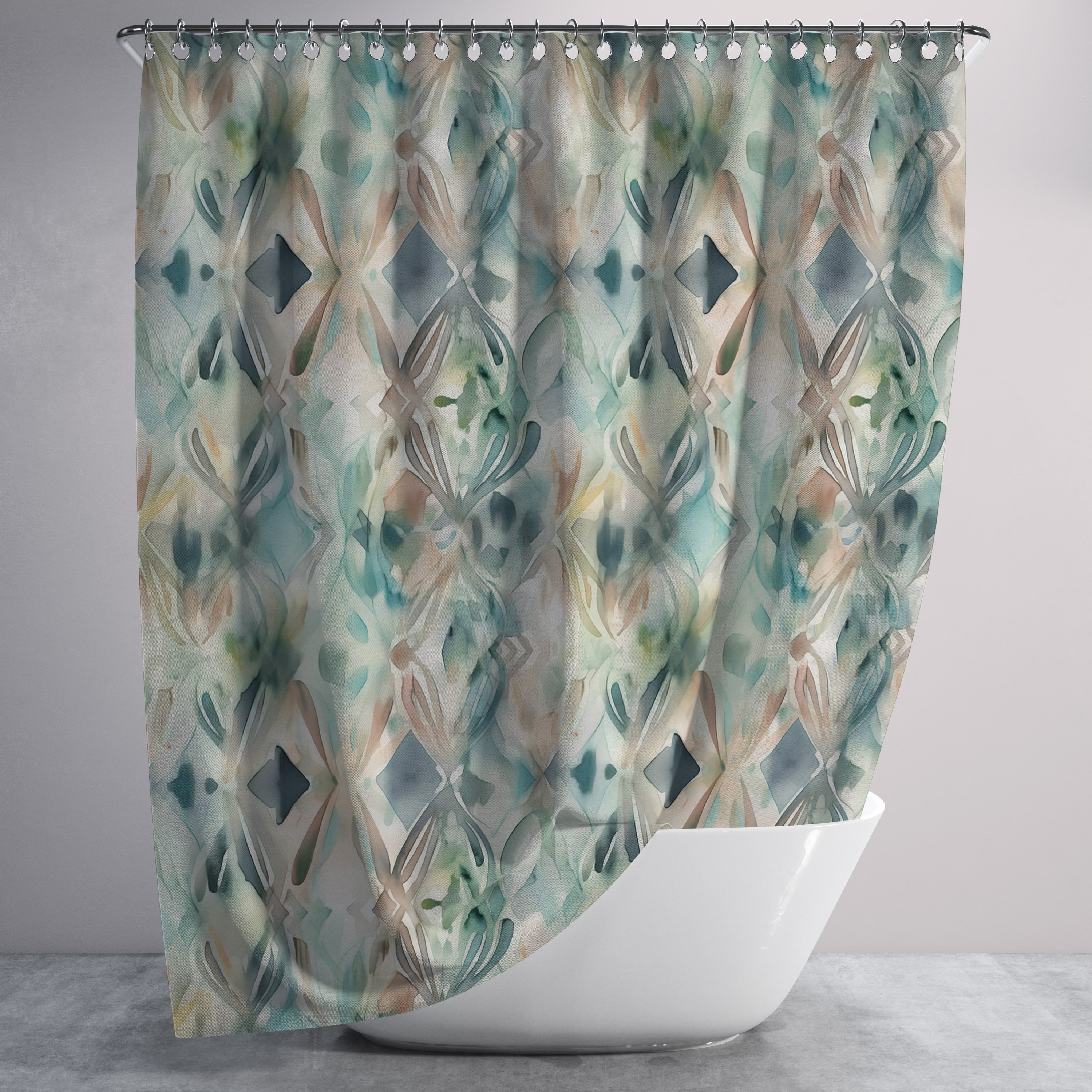 East Urban Home Areina Abstract Shower Curtain | Wayfair