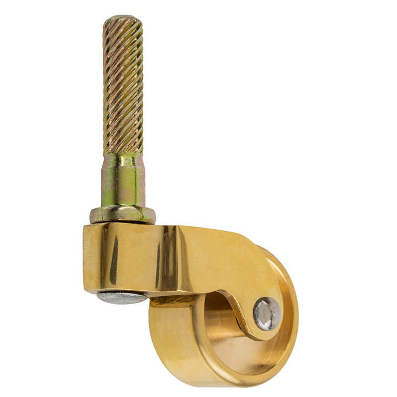 UNIQANTIQ HARDWARE SUPPLY Medium Solid Brass Furniture Caster Wheel ...